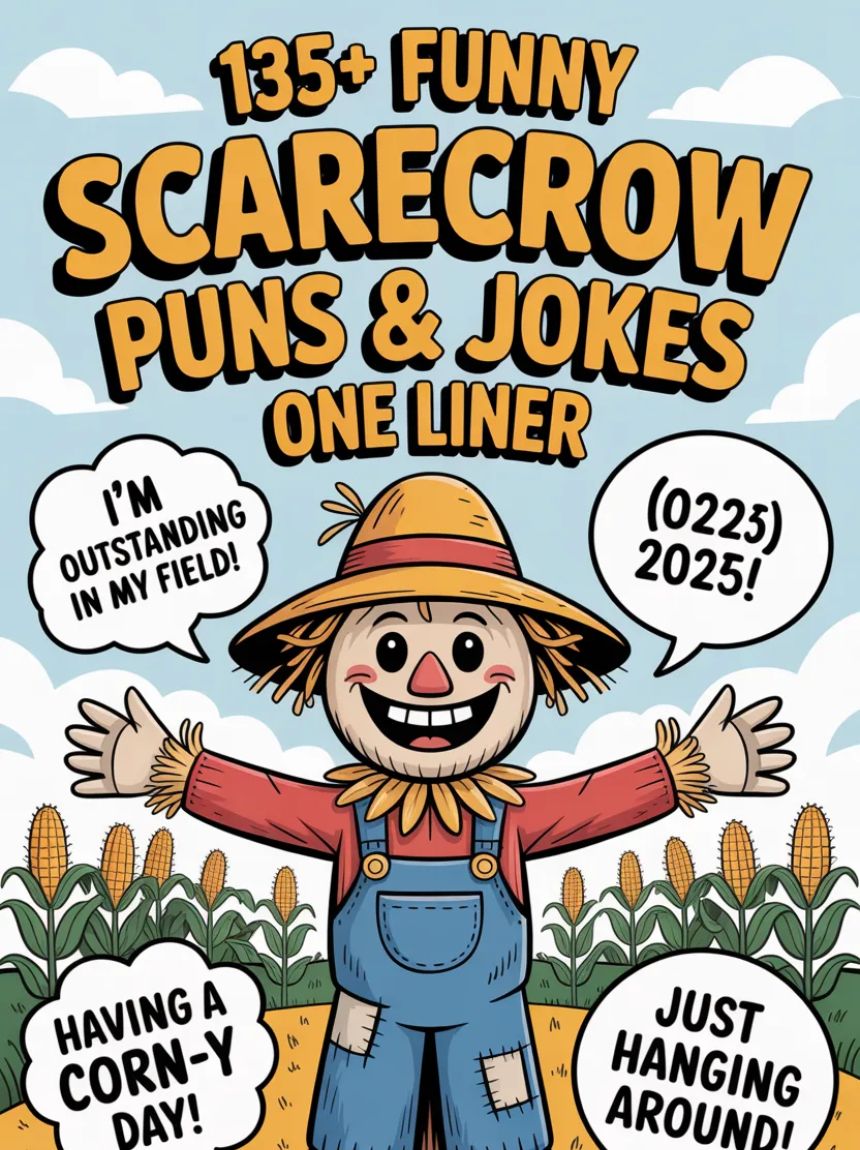 135+ Funny Scarecrow puns & Jokes One Liner (2025)