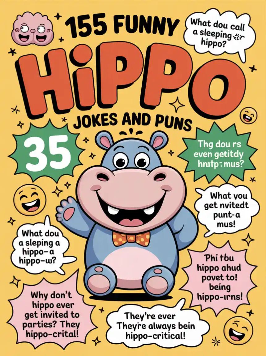 155+ Funny Hippo Jokes & Puns One Liner (2025)
