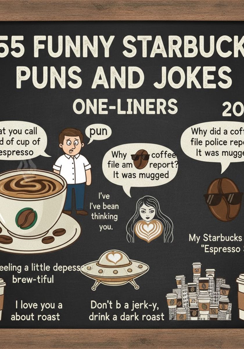 155+ Funny Starbucks Puns & Jokes One Liner (2025)