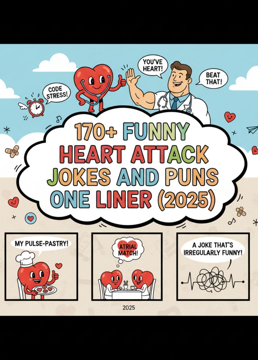 170+ Funny Heart Attack Jokes & Puns One Liner (2025)